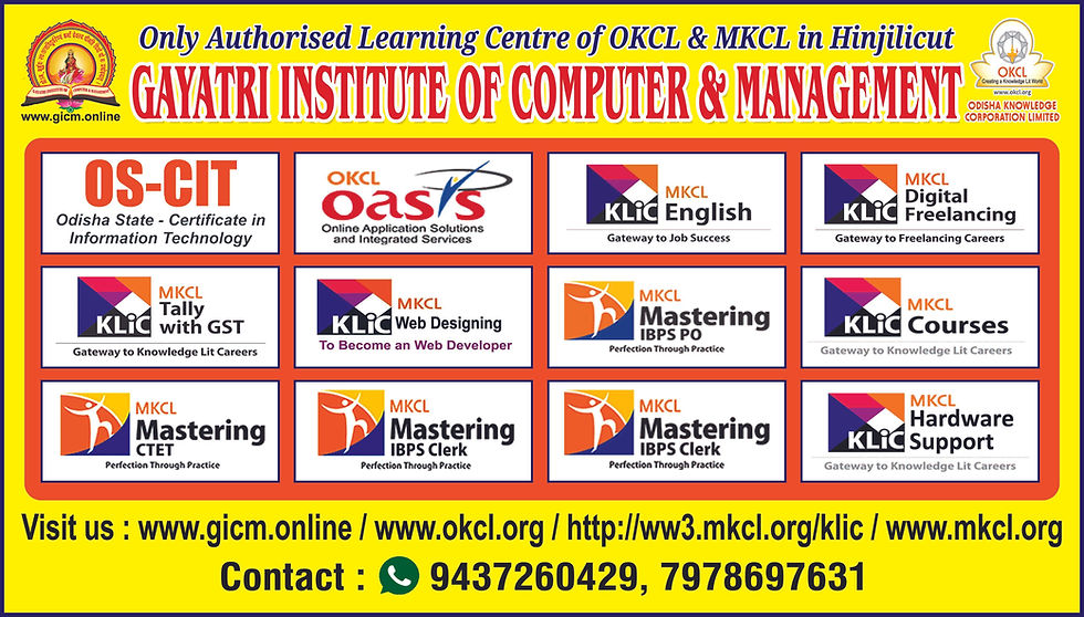OS-CIT Certificate Computer Courses @ Gayatri Institute of Computer & Management, Hinjilicut